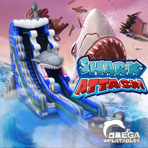 25FT Ship Wreck Shark🦈 Attack Inflatable Water Slide – Omega ...
