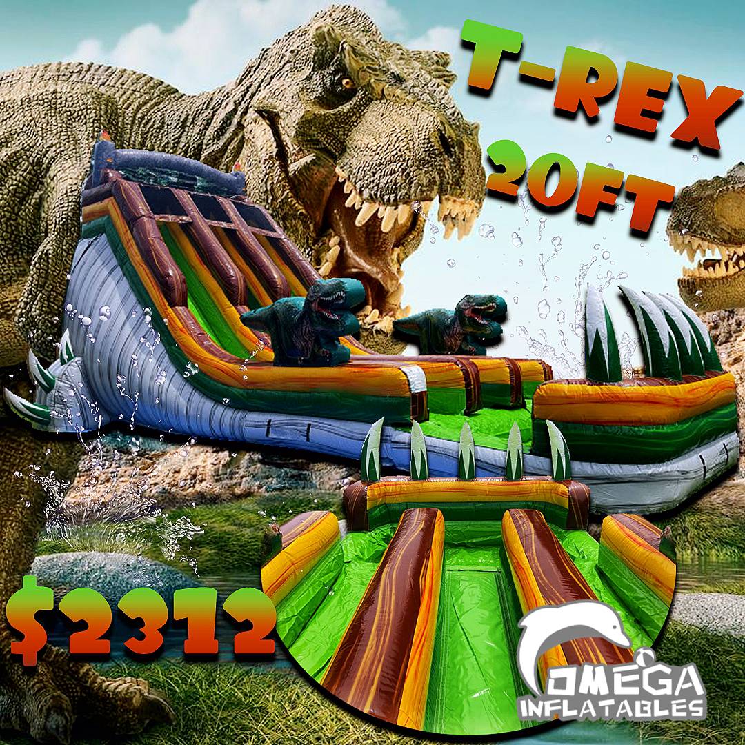 20FT T-Rex Dual Lane Commercial Inflatable Water Slide – Omega ...