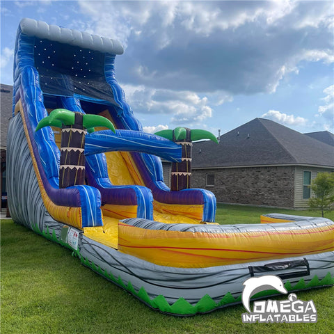 20FT Tropical Wave Marble Inflatable Water Slide – Omega Inflatables ...
