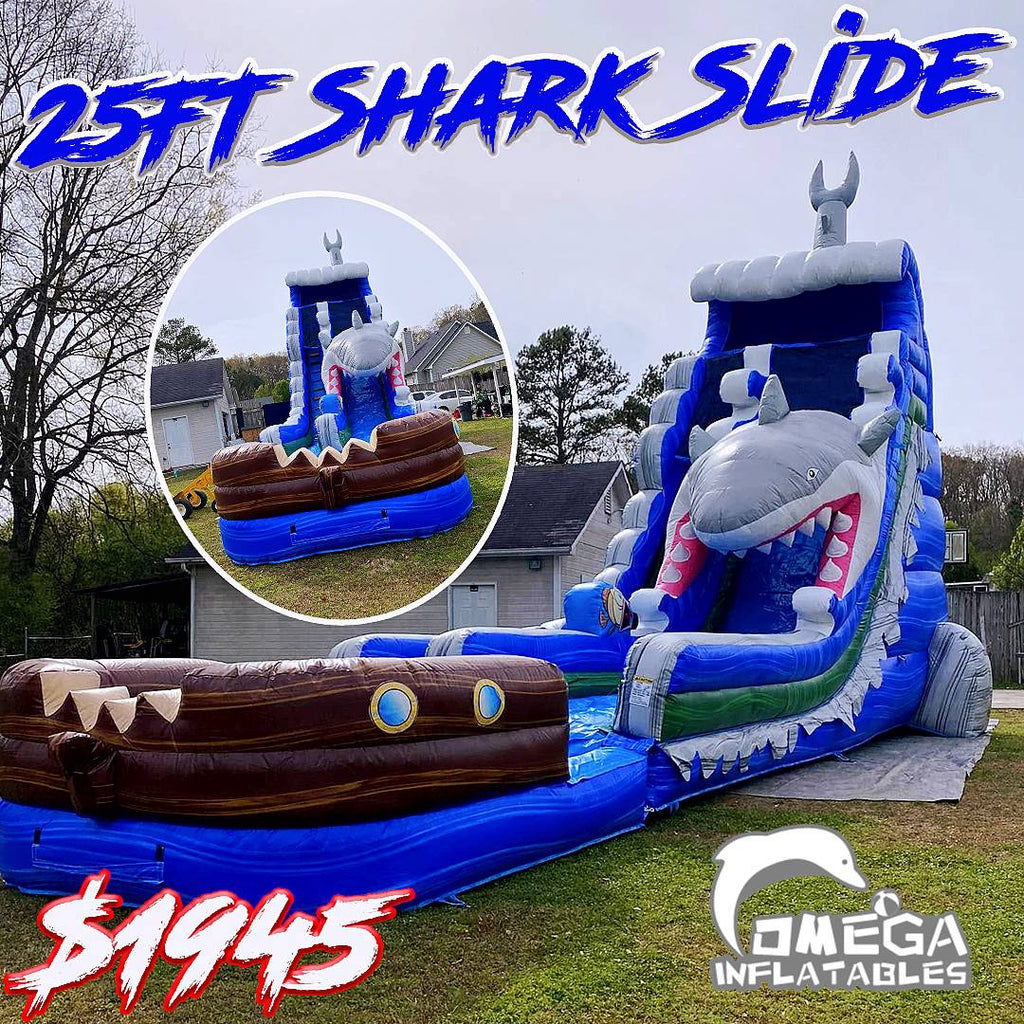25FT Ship Wreck Shark Attack Inflatable Water Slide – Omega Inflatables ...