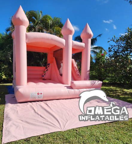 Pink Wedding Bouncer With Slide – Omega Inflatables Factory