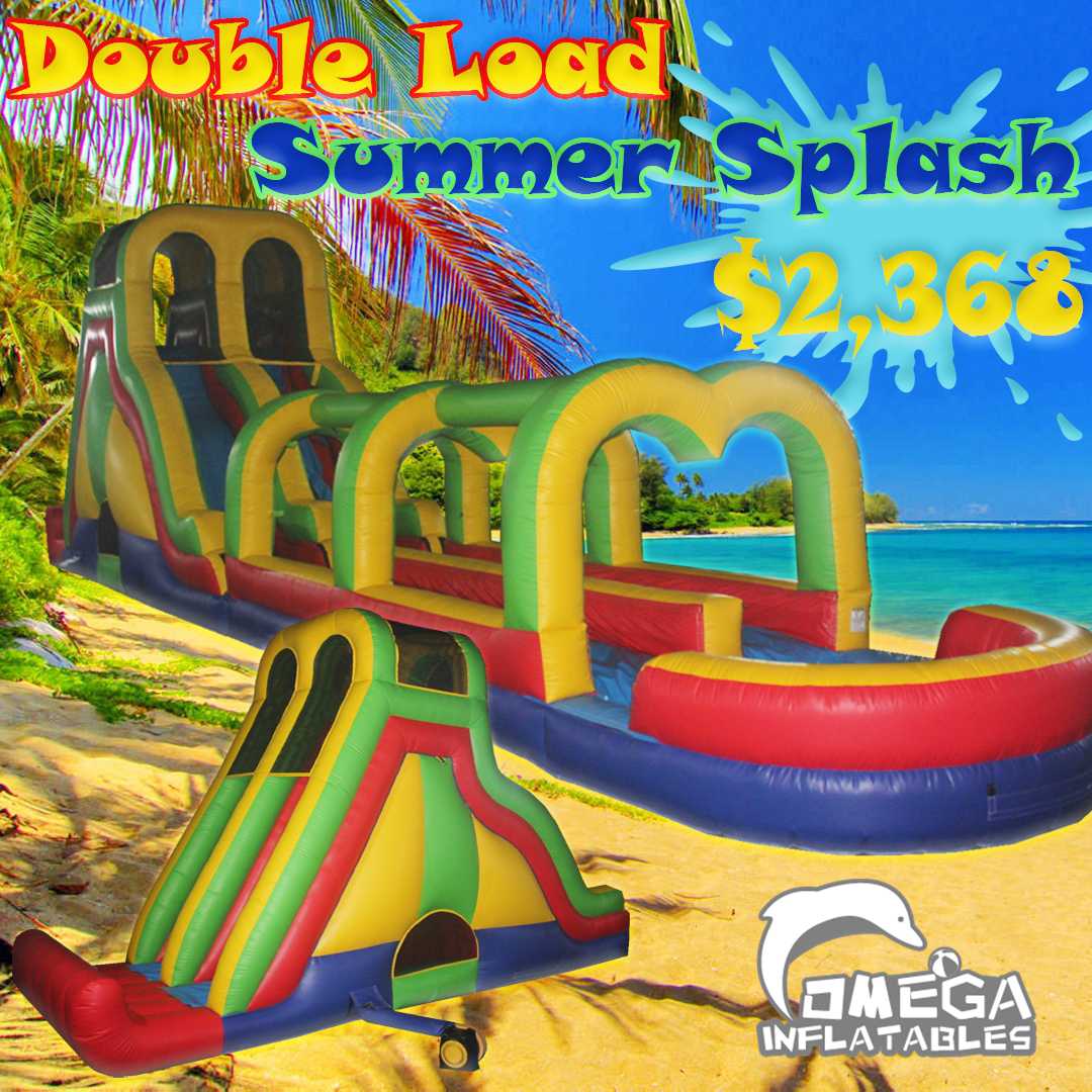 Inflatable Double Load Summer Splash Water Slide – Omega Inflatables ...