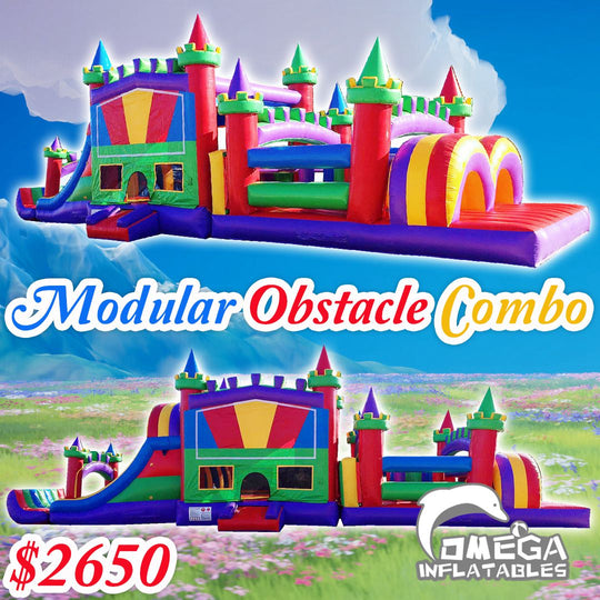 50FT long Modular Inflatable Obstacle Dry Combo – Omega Inflatables Factory