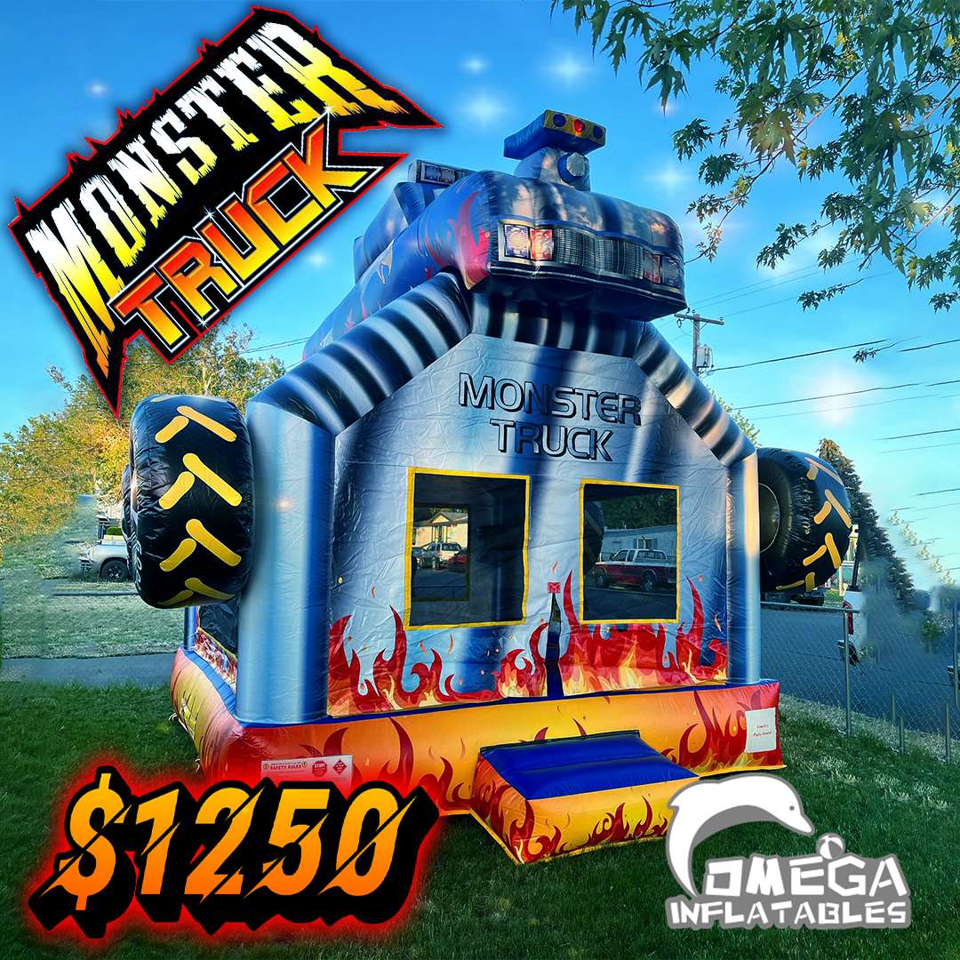 Monster Truck Bounce House – Omega Inflatables Factory