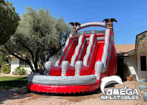 20FT Red Rush Commercial Water Slide for sale – Omega Inflatables Factory
