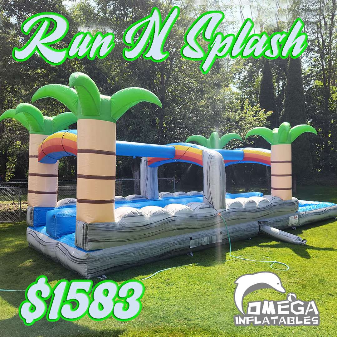 Run N Splash Rock 2 Lane Slip N Slide – Omega Inflatables Factory