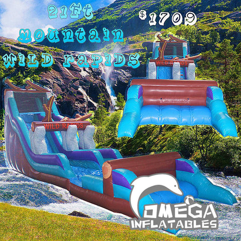 21FT Mountain Wild Rapids Inflatable Water Slide – Omega Inflatables ...