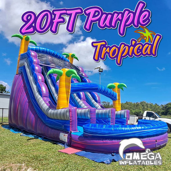 Omega Inflatables Factory - 20FT Purple Tropical Water Slide