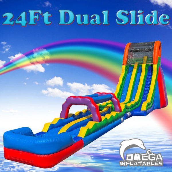 Omega Inflatables Factory - 24FT Fun Inflatable Dual Water Slide