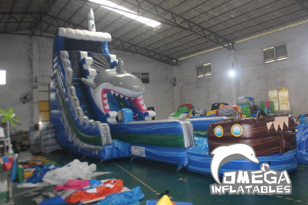 Omega Inflatables Factory - 18ft Tiger Strip Water Slide with Slip n Slide