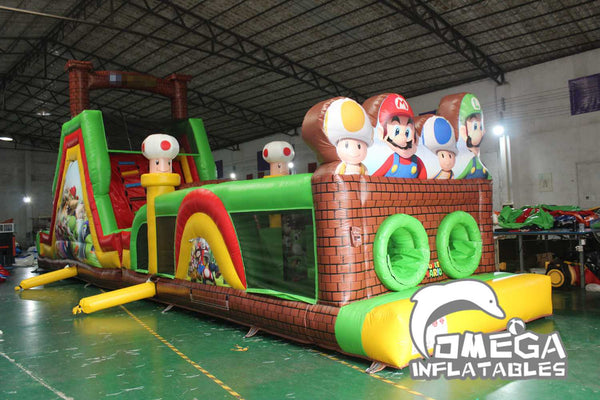 Omega Inflatables Factory - Dual Lane Zip Thru Obstacle Course