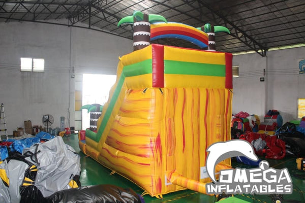 Omega Inflatables Factory - 16FT Rainbow Palm Tree Wet Dry Slide