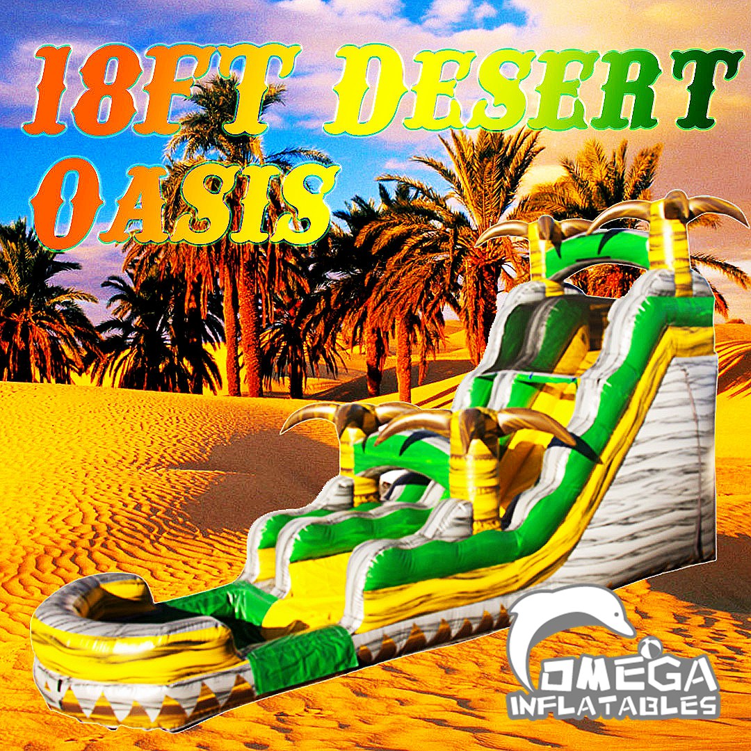 18FT Desert Oasis Commercial Water Slide | Omega Inflatables Factory