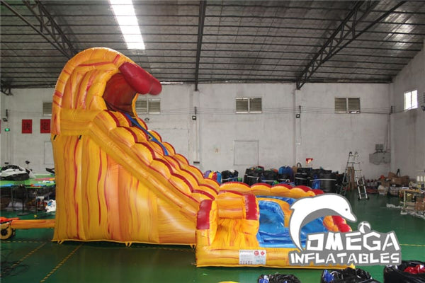 Omega Inflatables Factory - 18FT Monster Wave Fire Inflatable Water Slide