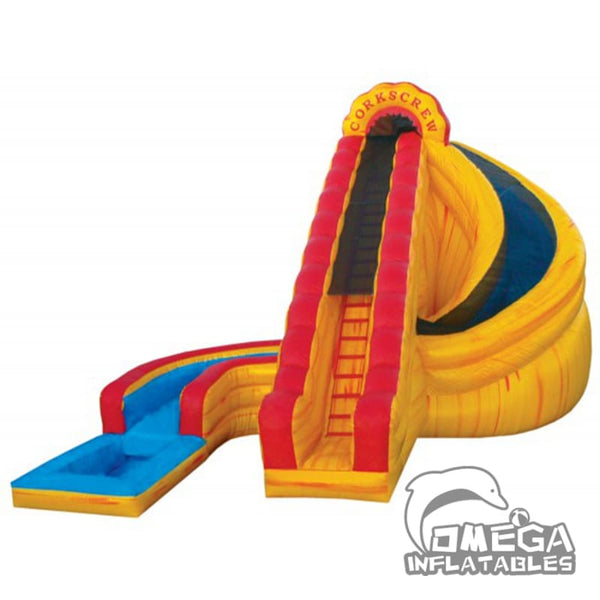 Omega Inflatables Factory - 27FT Corkscrew Fire Water Slide