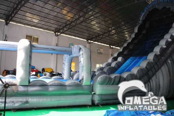 Omega Inflatables Factory - 27FT Roaring River Dual Lanes Water Slide