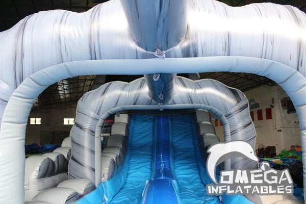 Omega Inflatables Factory - 27FT Roaring River Dual Lanes Water Slide