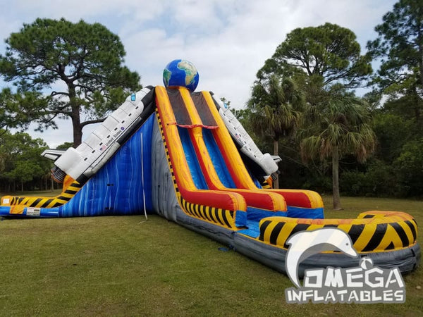 Omega Inflatables Factory - 38ft Space Shuttle Dual Lane Water Slide