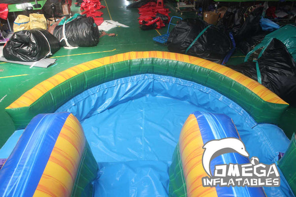 20FT Dual Wavey Dolphin Water Slide | Omega Inflatables Factory