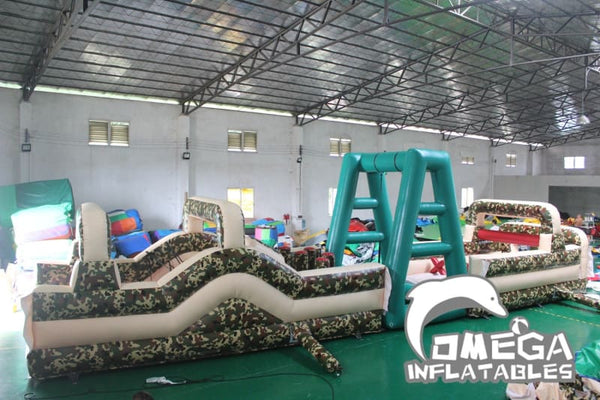 Omega Inflatables Factory - Boot Camp Challenge Obstacle Course with Pool