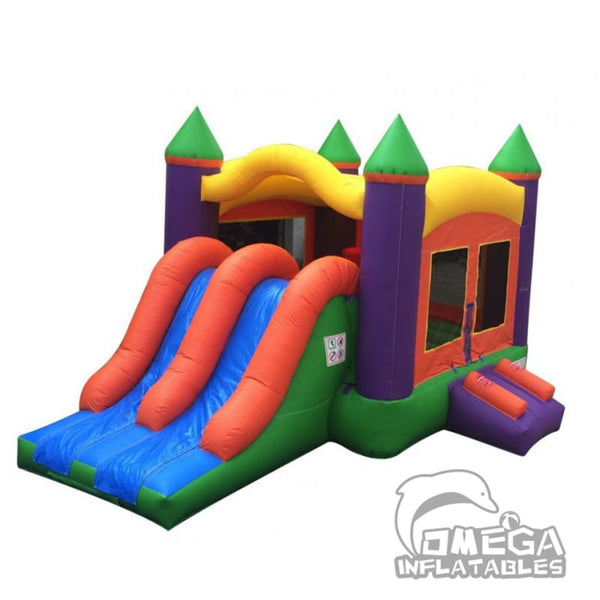 Omega Inflatables Factory - Extreme Fortress Orange Castle Dual Lane ...