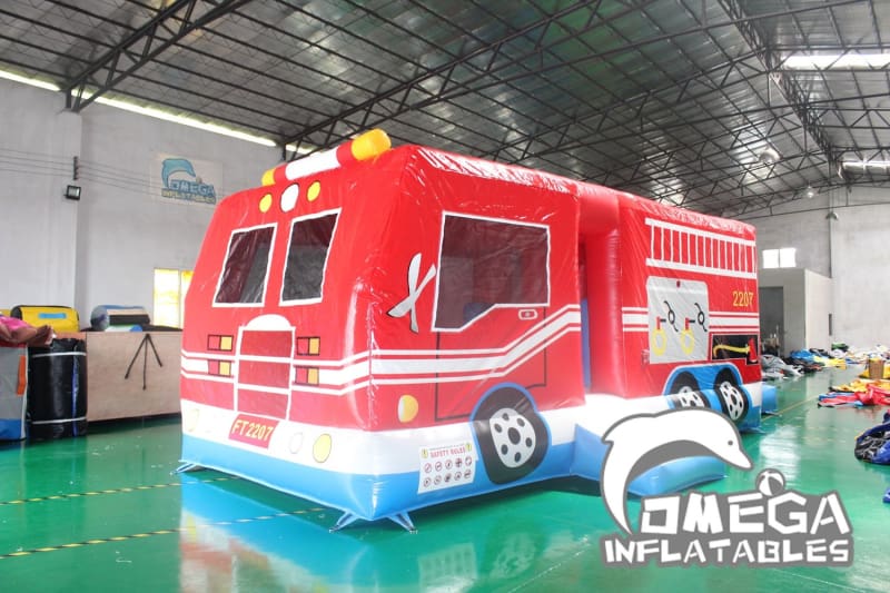 Omega Inflatables Factory - Fire Truck Bouncer Slide Combo
