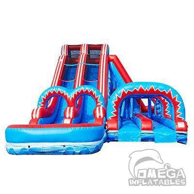 Omega Inflatables Factory - Flash 5 in 1 Dual Lane Slide W/Pop Out Fun ...