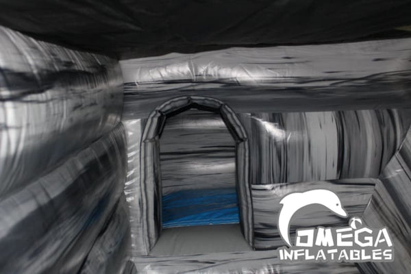 Grey Marble Cliff Jump with Slide | Omega Inflatables Factory