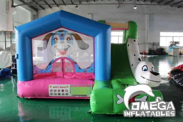 Omega Inflatables Factory - Spotty Dog Inflatable Bouncy Castle with Slide